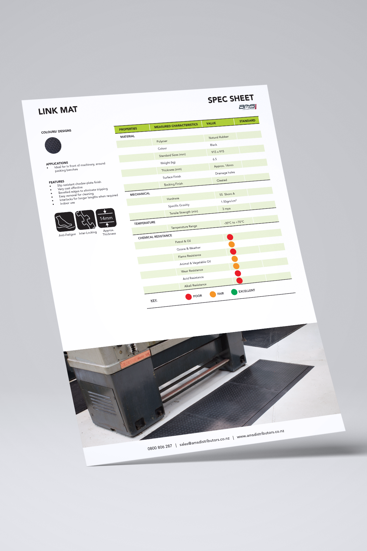 Link Mat Spec Sheet – AMS Distributors