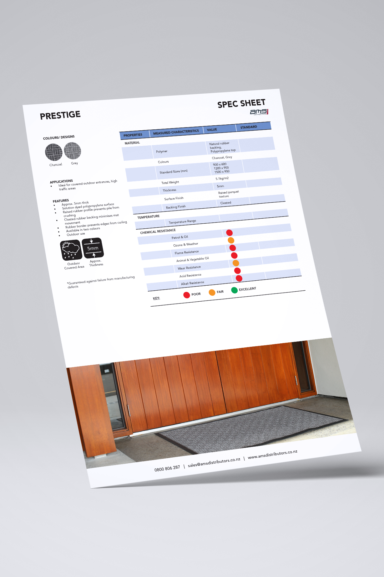 Prestige Plus Mat Spec Sheet – AMS Distributors