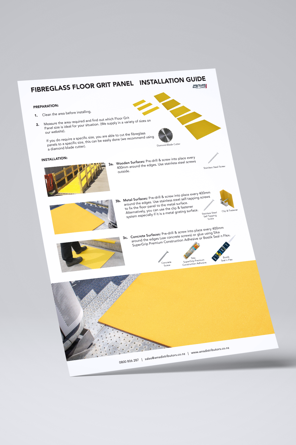 Fibreglass Floor Grit Panel Installation Guide – AMS Distributors