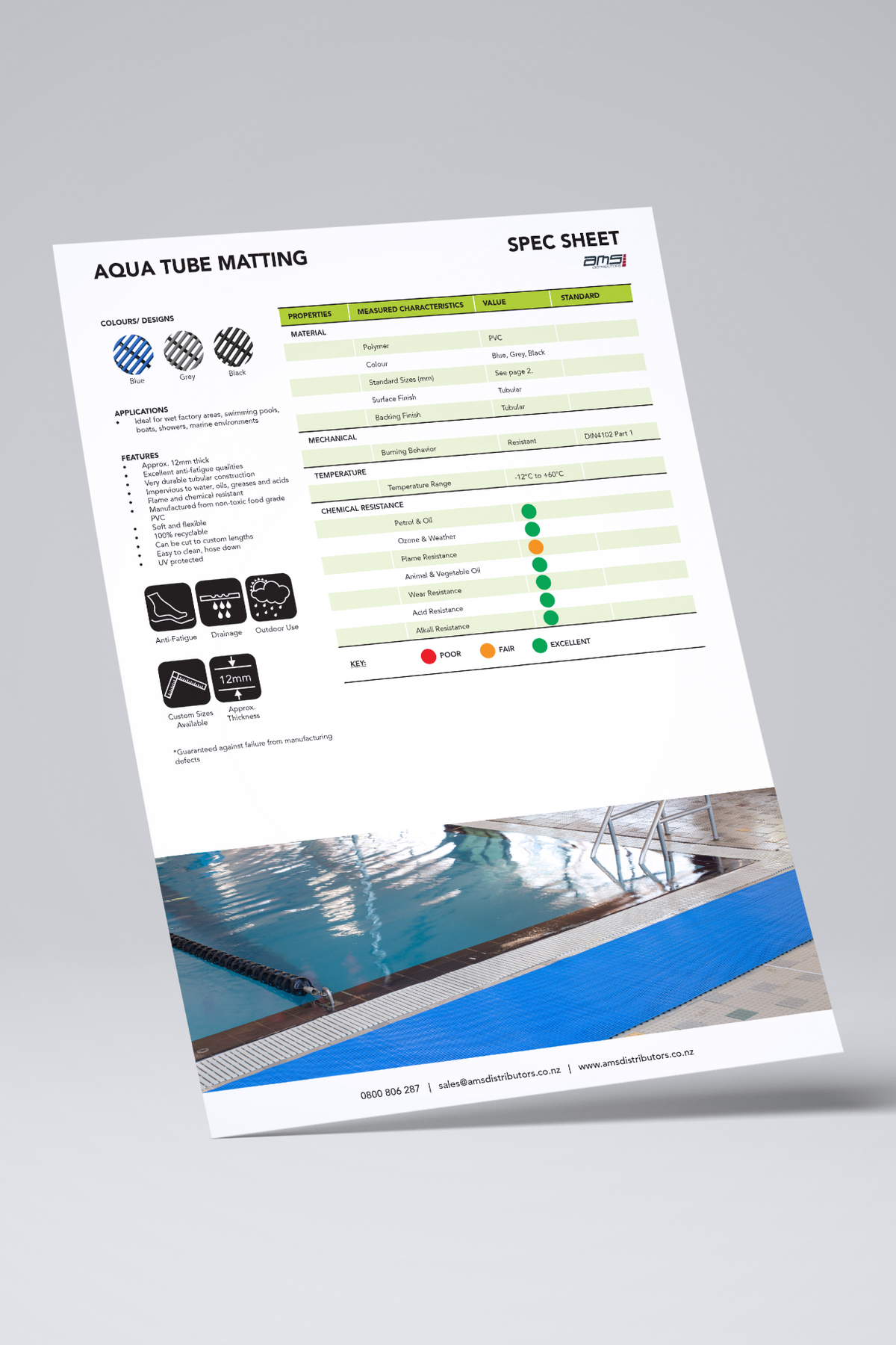 Aqua Tube Matting Spec Sheet – Article – AMS Distributors
