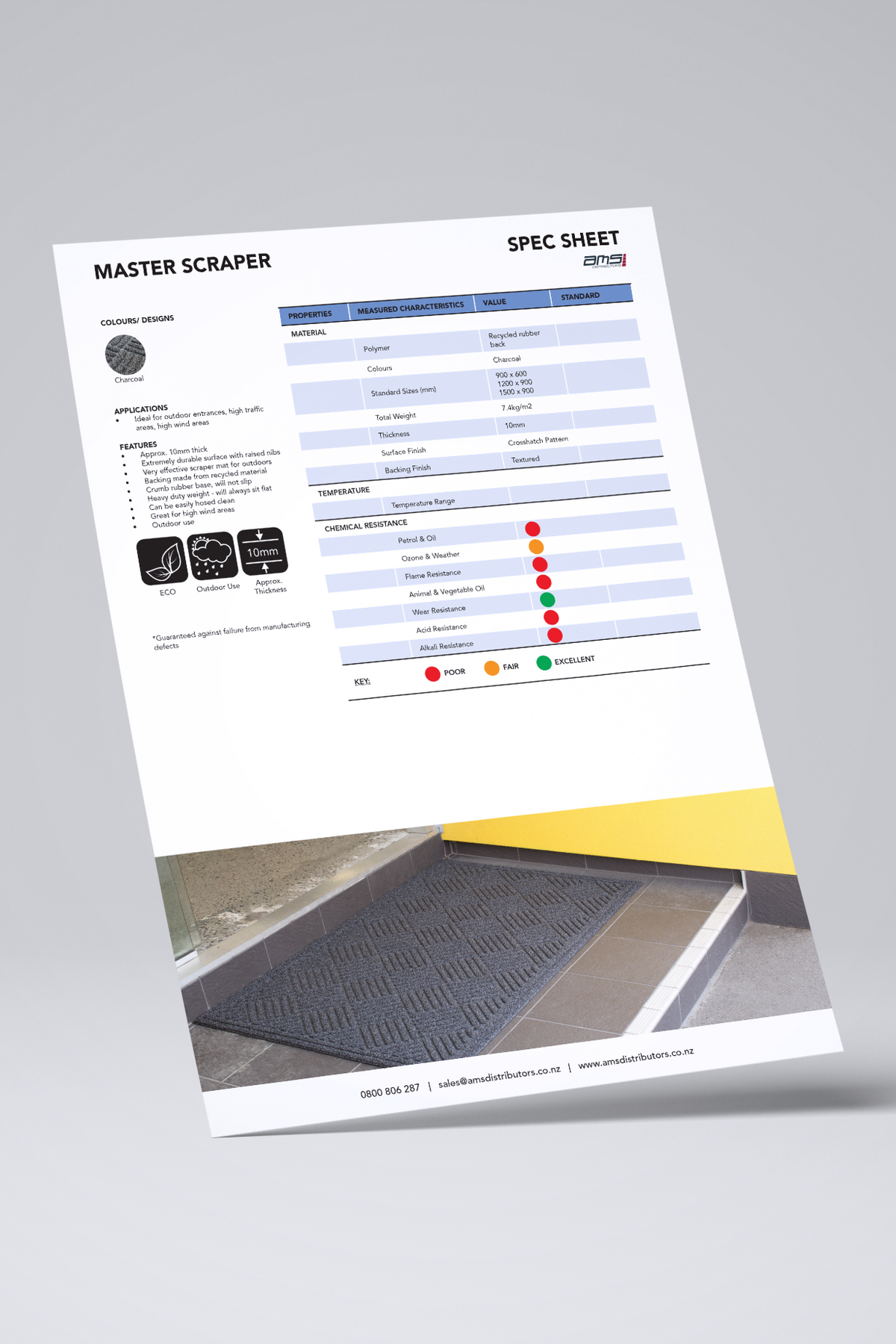 Master Scraper Mat Spec Sheet – Article – AMS Distributors