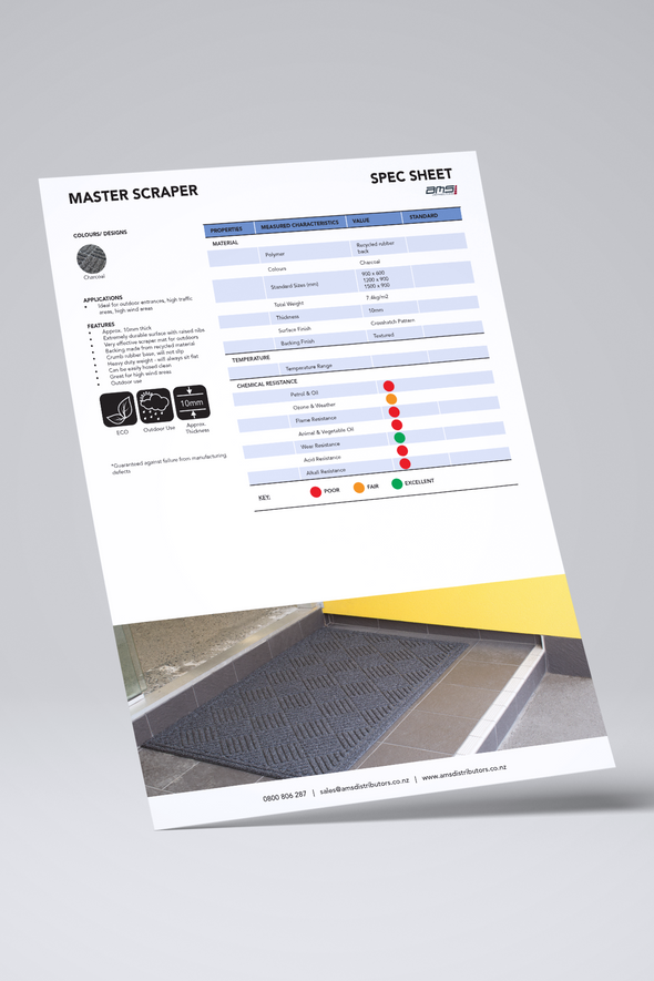 Master Scraper Mat Spec Sheet – Article – AMS Distributors