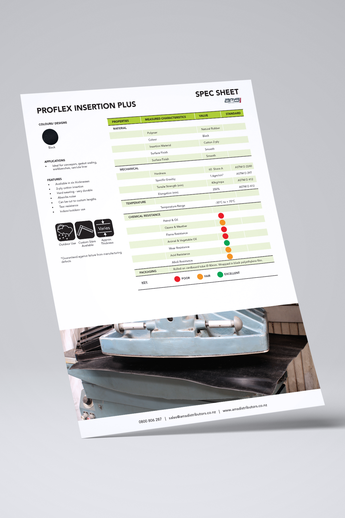 Proflex Insertion Plus Rubber Spec Sheet – Article – AMS Distributors