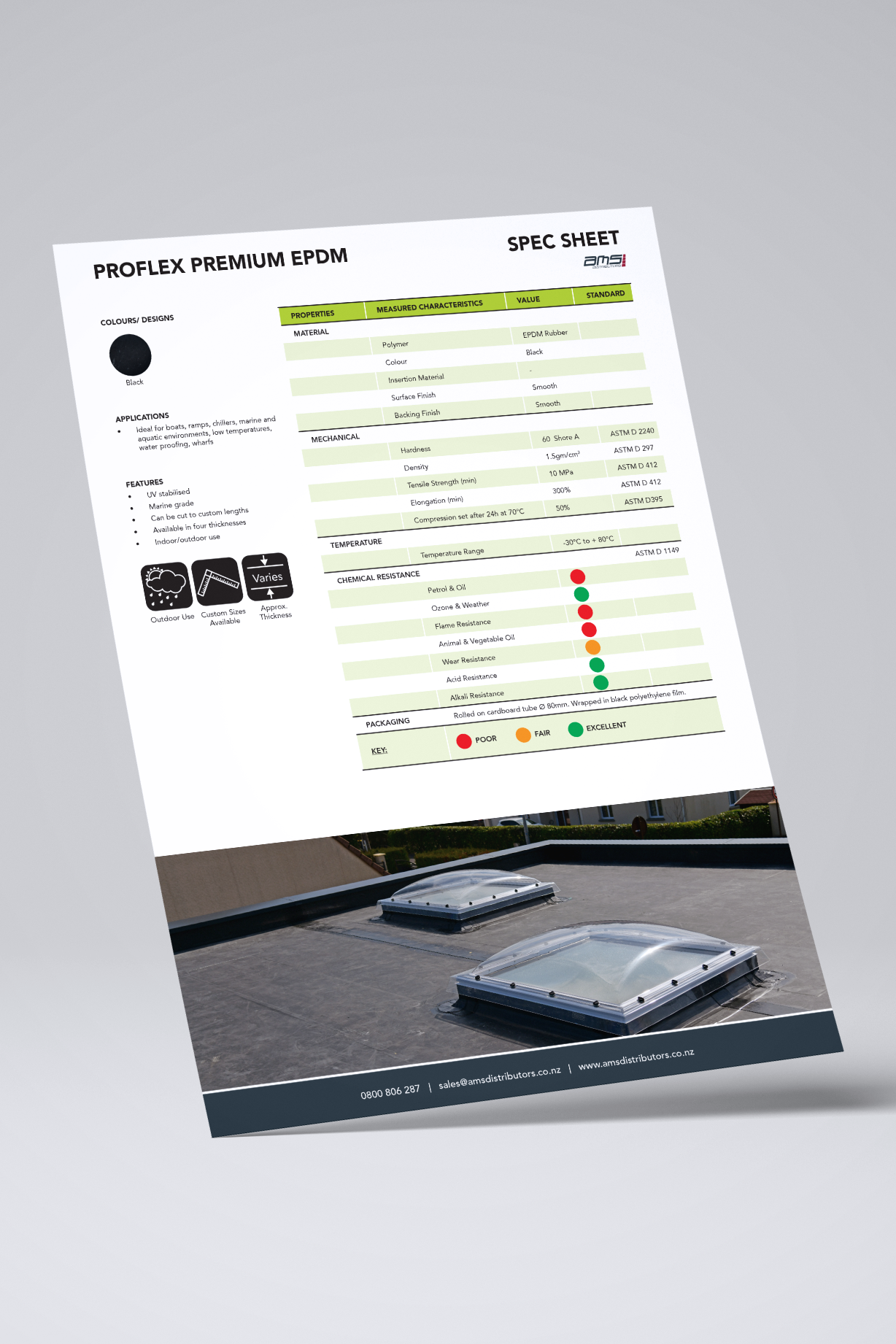 Proflex Premium EPDM Rubber Spec Sheet – AMS Distributors