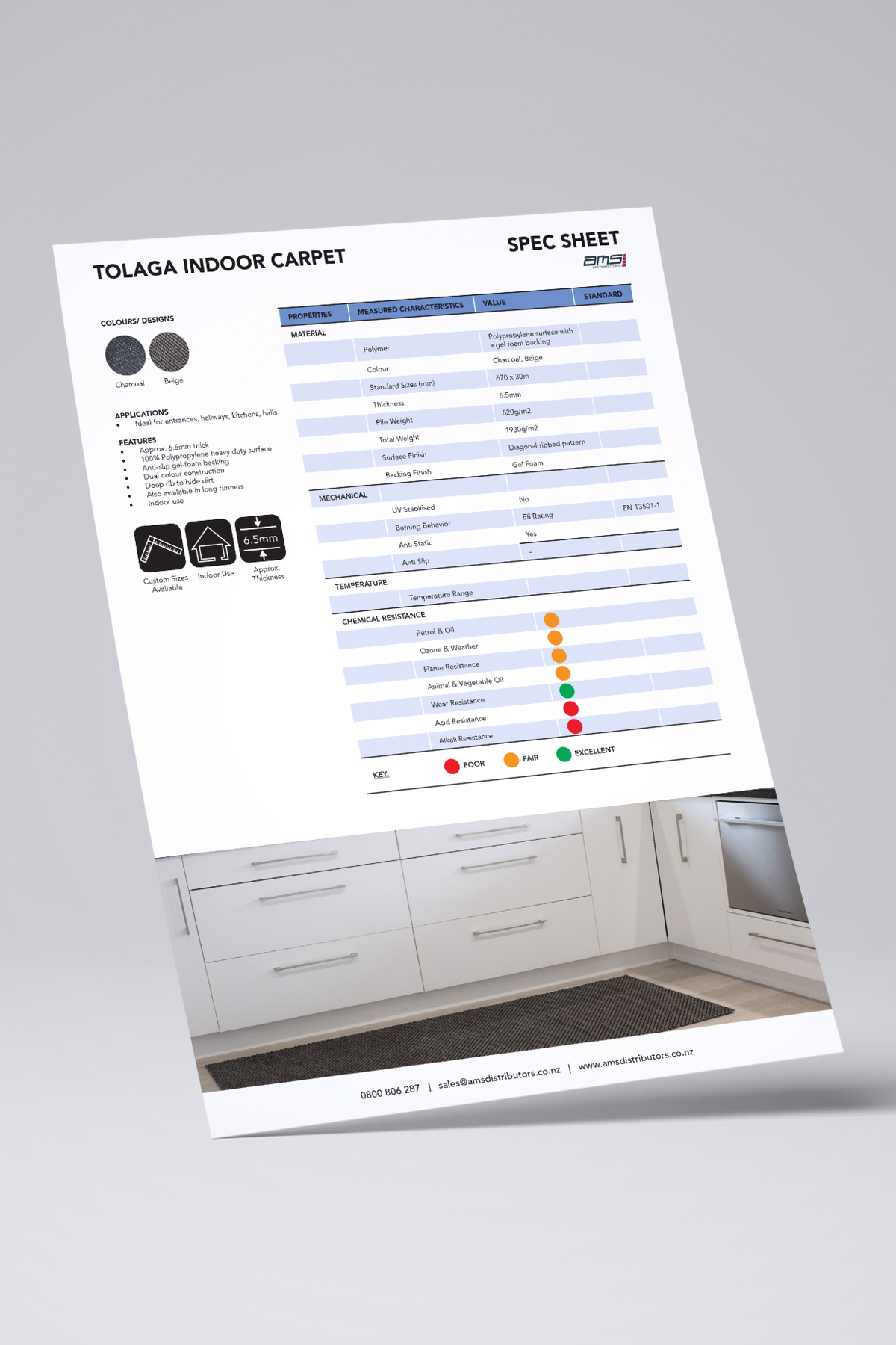 Tolaga Indoor Runner Spec Sheet – Article – AMS Distributors